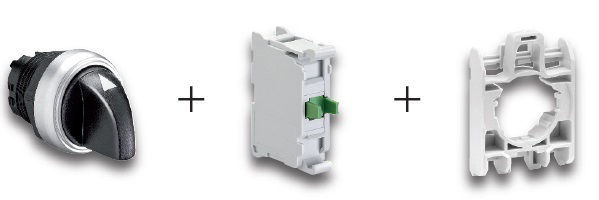 . SEL. KNOB PLASTIC 2 POS. SPRING RETURN TO LEFT